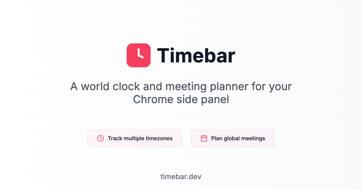 Timebar - World Clock & Meeting Planner for Chrome